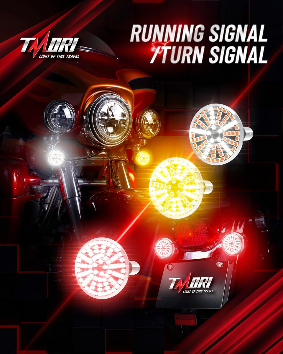 2" 1157 LED Turn Signals Front Rear Super Bright Bulbs Lens Covers Kit ...